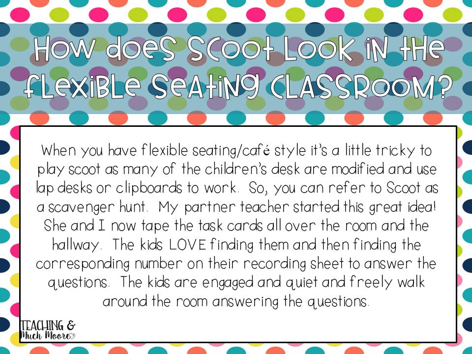 The benefits of Scoot or Task Cards - Teaching & Much Moore