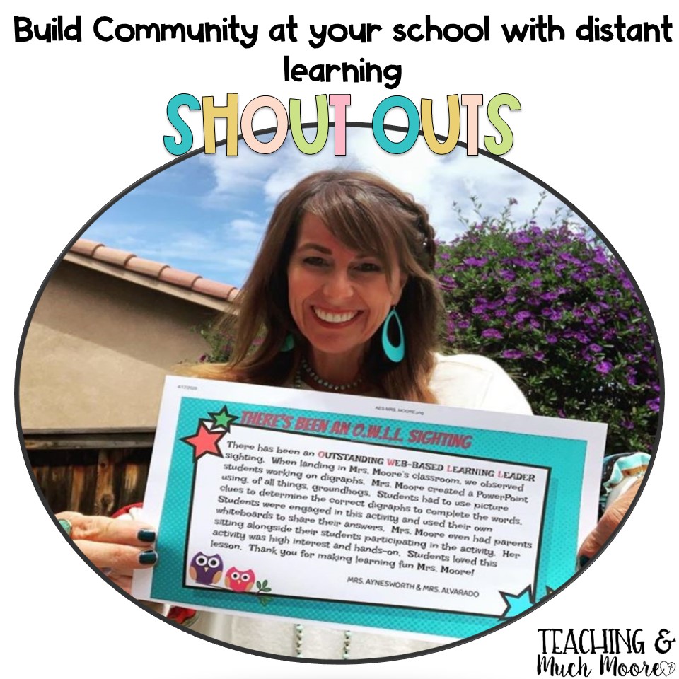 Shout Outs to build community at your school - Teaching & Much Moore